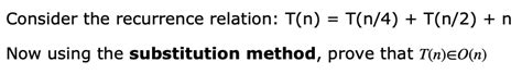 Solved Consider The Recurrence Relation