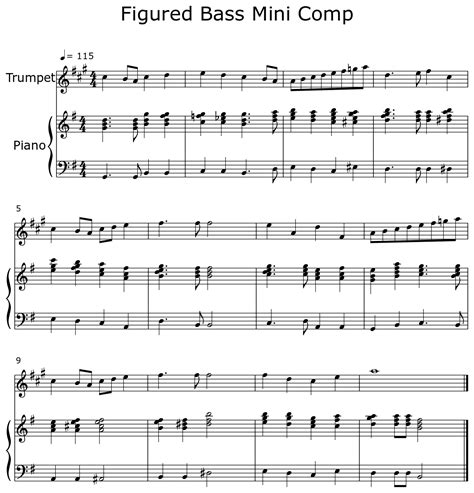 Figured Bass Mini Comp Sheet Music For Trumpet Piano