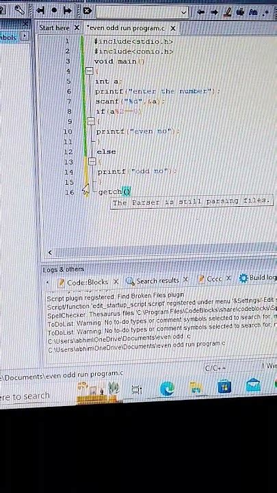 Programing Of Even Odd Number In C Language Short Video Youtube