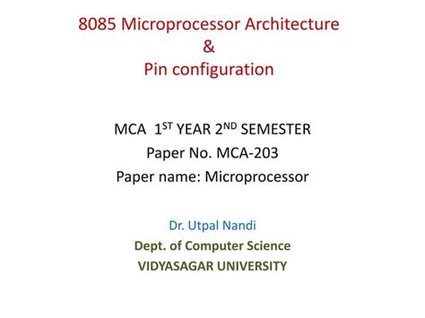 Pin Diagram 8085 And Explanation Of 8085 Microprocessor Pptx