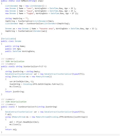 Öner Kaya Object Serialize Deserialize