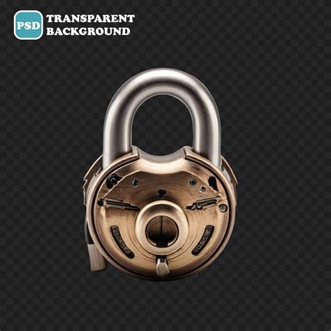 Lock Isolated 3d Render Illustration Premium Ai Generated Psd