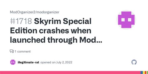 skyrim special edition crashes when launched through mod organiser 2