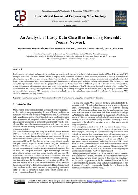 Pdf An Analysis Of Large Data Classification Using Ensemble Neural