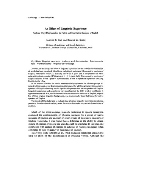 Pdf An Effect Of Linguistic Experience Auditory Word Discrimination