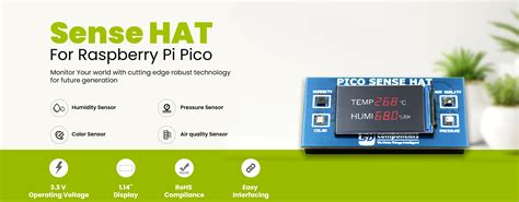 Sense Hat For Pico Four Sensor Environment Monitoring Device Measures
