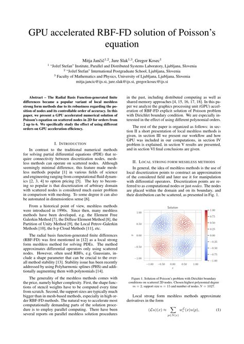 Pdf Gpu Accelerated Rbf Fd Solution Of Poissons Equation