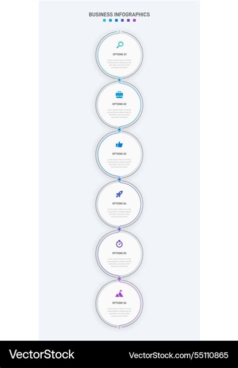 Vertical Progress Bar Featuring 6 Arrow Shaped Vector Image