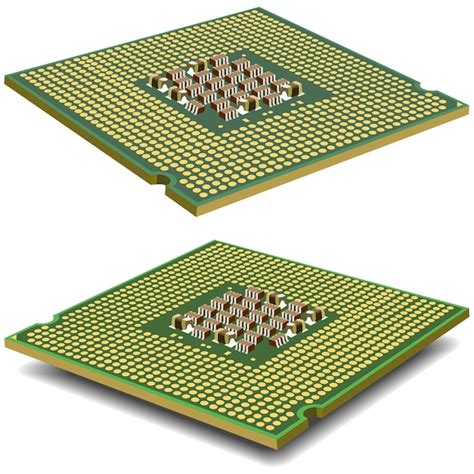 Premium Vector Computer Processor Microcircuit Isolated On A White Background Vector Illustration