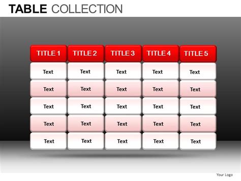 tables collection powerpoint presentation slides db powerpoint