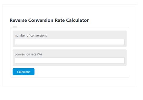 Reverse Conversion Rate Calculator Calculator Academy