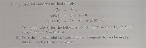 3 a use d alembert s method to solve