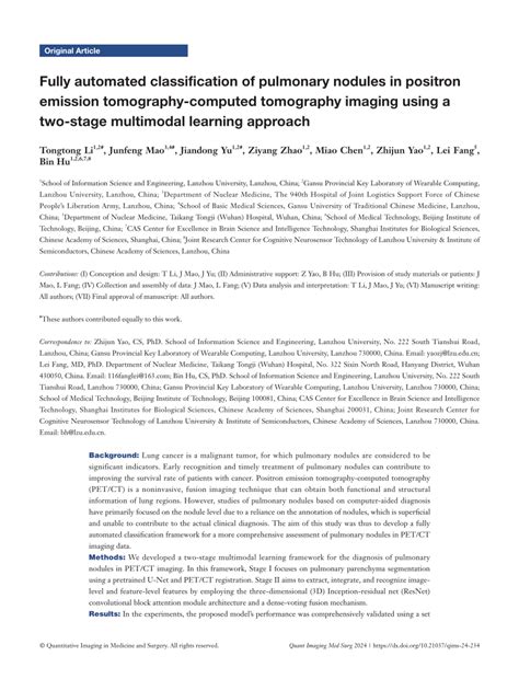 Pdf Fully Automated Classification Of Pulmonary Nodules In Positron