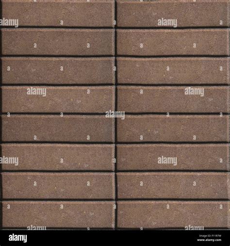 Paving Slabs Brown Lined With Narrow Rectangles Stock Photo Alamy