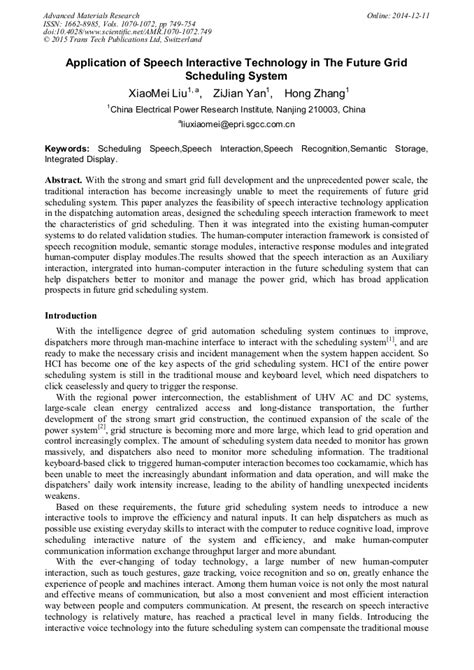 Application Of Speech Interactive Technology In The Future Grid Scheduling System Scientificnet