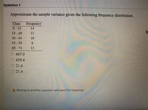 solved question 1 approximate the sample variance given the
