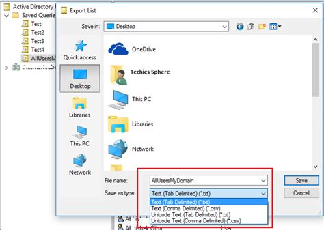 Techies Sphere How To Export Active Directory Users List Without Any
