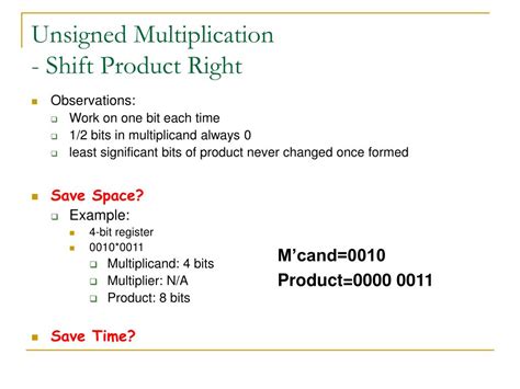 Ppt Unsigned Multiplication Shift Multiplicand Left Powerpoint