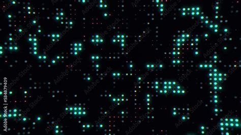 Binary Code Background Green Turquoise Blue Digital Background Video Green Neon Light