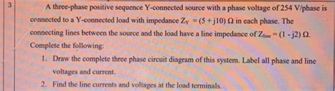 Solved 3 A Three Phase Positive Sequence Y Connected Source