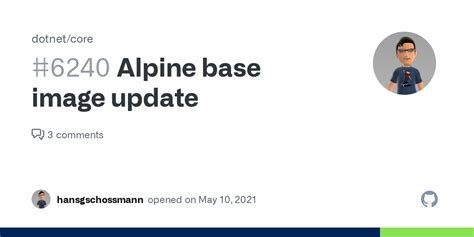 Alpine Base Image Update · Issue 6240 · Dotnetcore · Github