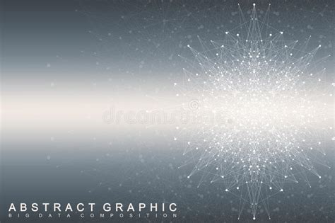 Fractal Element With Connected Lines And Dots Big Data Complex Stock Vector Illustration Of