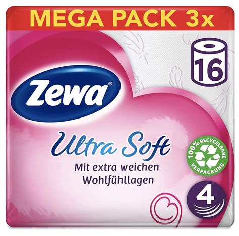 Zewa ultra soft Toilettenpapier - 1 x Vorratspack mit 48 Rollen (3 x 16 ...