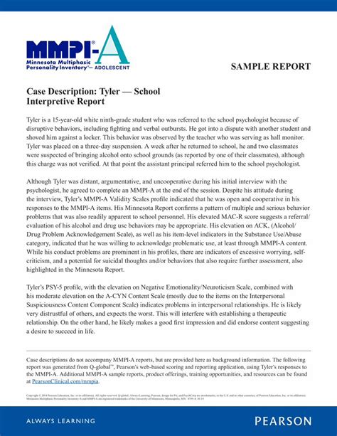 Pdf Mmpi A School Interpretive Report Sample Dokumen Tips