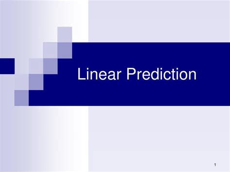 ppt linear prediction powerpoint presentation free download id 634433