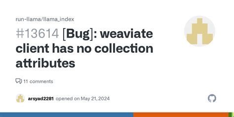 [bug] weaviate client has no collection attributes · issue 13614