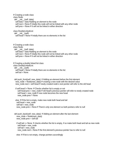 Double Linked Listt Pdf Computer Programming Algorithms And Data