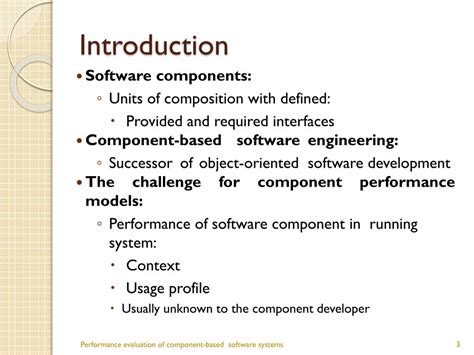 ppt performance evaluation of component based software systems