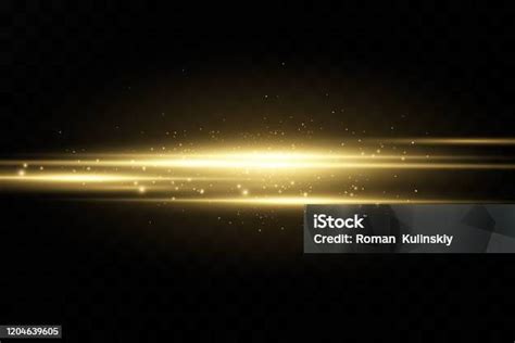 세련 된 황금 빛 효과 빛의 추상 레이저 빔 빛의 혼란 네온 광선 황금 빛 투명 한 어두운 배경에 격리 벡터 그림입니다 Eps 10 0명에 대한 스톡 벡터 아트 및 기타