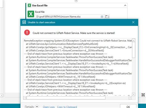 Could Not Connect To UiPath Robot Service Make Sure The Service Is Started Reboot Your Skills