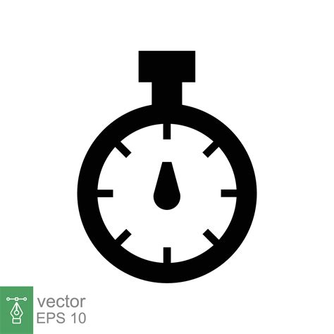 Stopwatch Icon Simple Solid Style Timer Symbol Clock Countdown Speed Time Concept Glyph