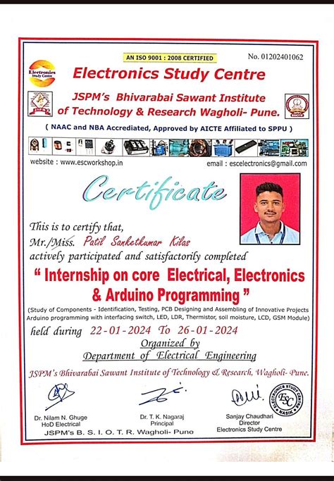sanket patil on linkedin internship electronics electeicals arduino