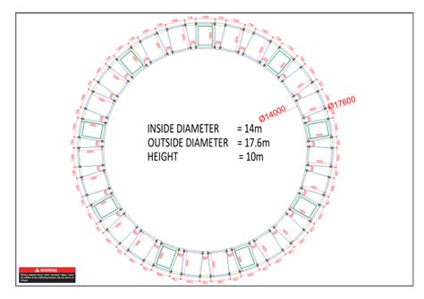 Circular Structure Scaffolding Technical Drawing