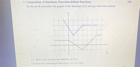 Solved 1 Composition of functions; Piecewise-defined | Chegg.com