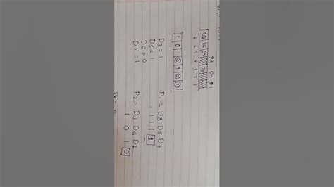 Example Of Hamming Code Error Correction And Detection Method Youtube