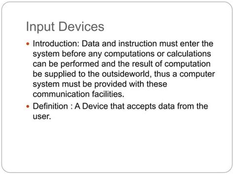 Computer Fundamentals Input And Output Devices Ppt Computer