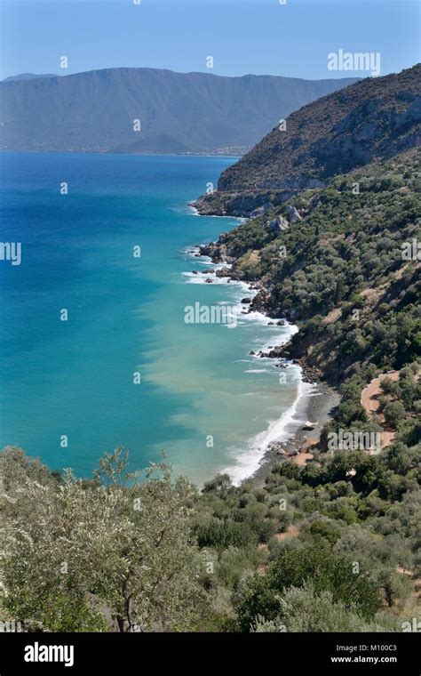 Overview Of The Coast Of Arcadia Just North Of Leonidio Peloponnese