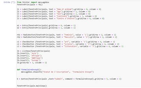 Tuto Python And Tkinter Réaliser Un Formulaire Dinscription Tutoriel