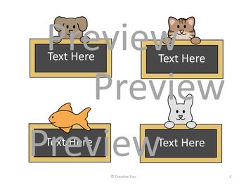Editable Pet Name Tags By Creative Fun TPT