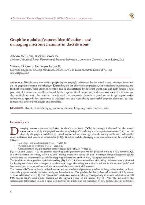 Pdf Graphite Nodules Features Identifications And Damaging