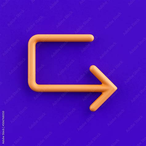 3d icon invert direction outline yellow arrow icon direction symbol