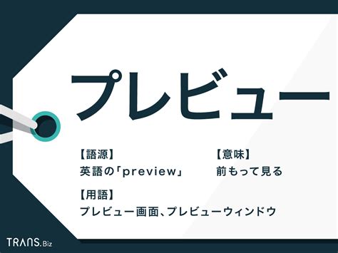 プレビューとは？英語と日本語の意味と色んなプレビューの使い方 Transbiz