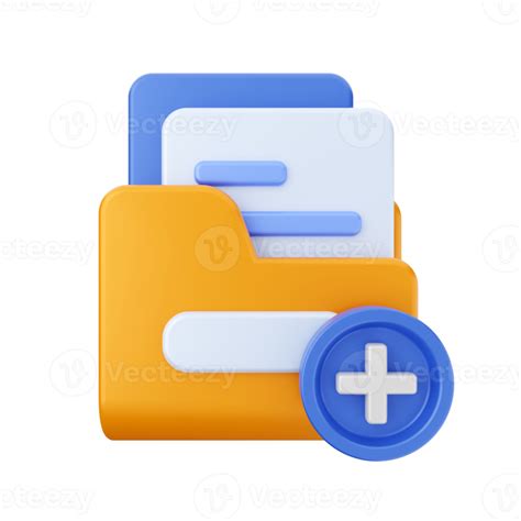 3d File Folder Add New Icon Illustration 22030386 Png