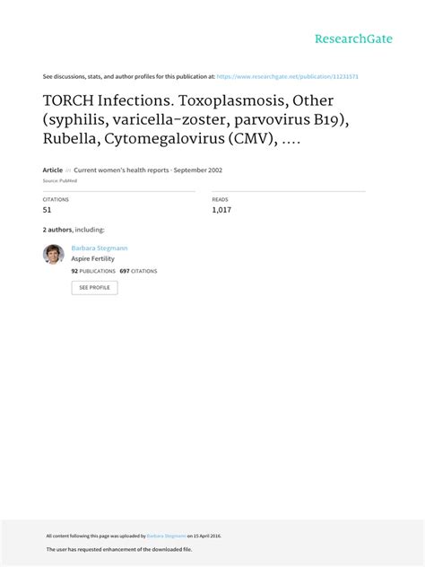 Torch Infections Pdf Infection Fetus