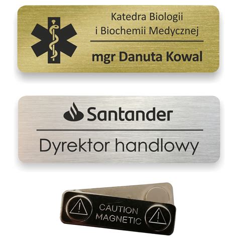 Identyfikator Personalny Imienny Grawer Laserowy Z Logo Magnes