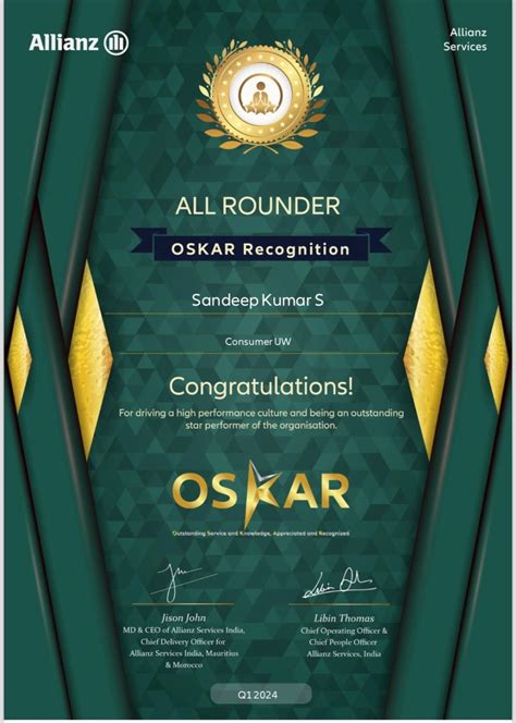 Sandeep Kumar S On Linkedin Recognition Allrounderaward